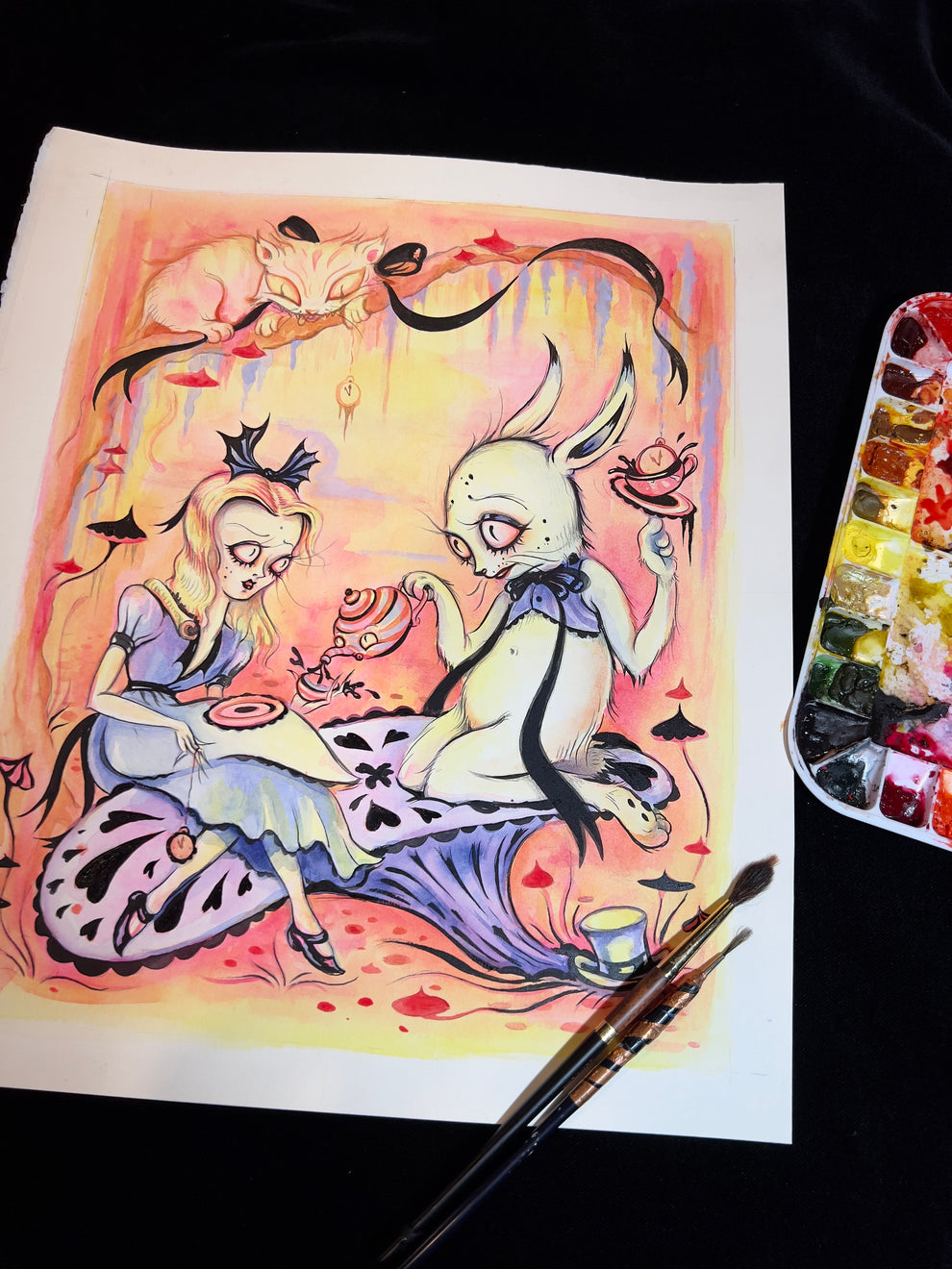"White Rabbit Tea" Limited Edition Print – Camille Rose Garcia Store